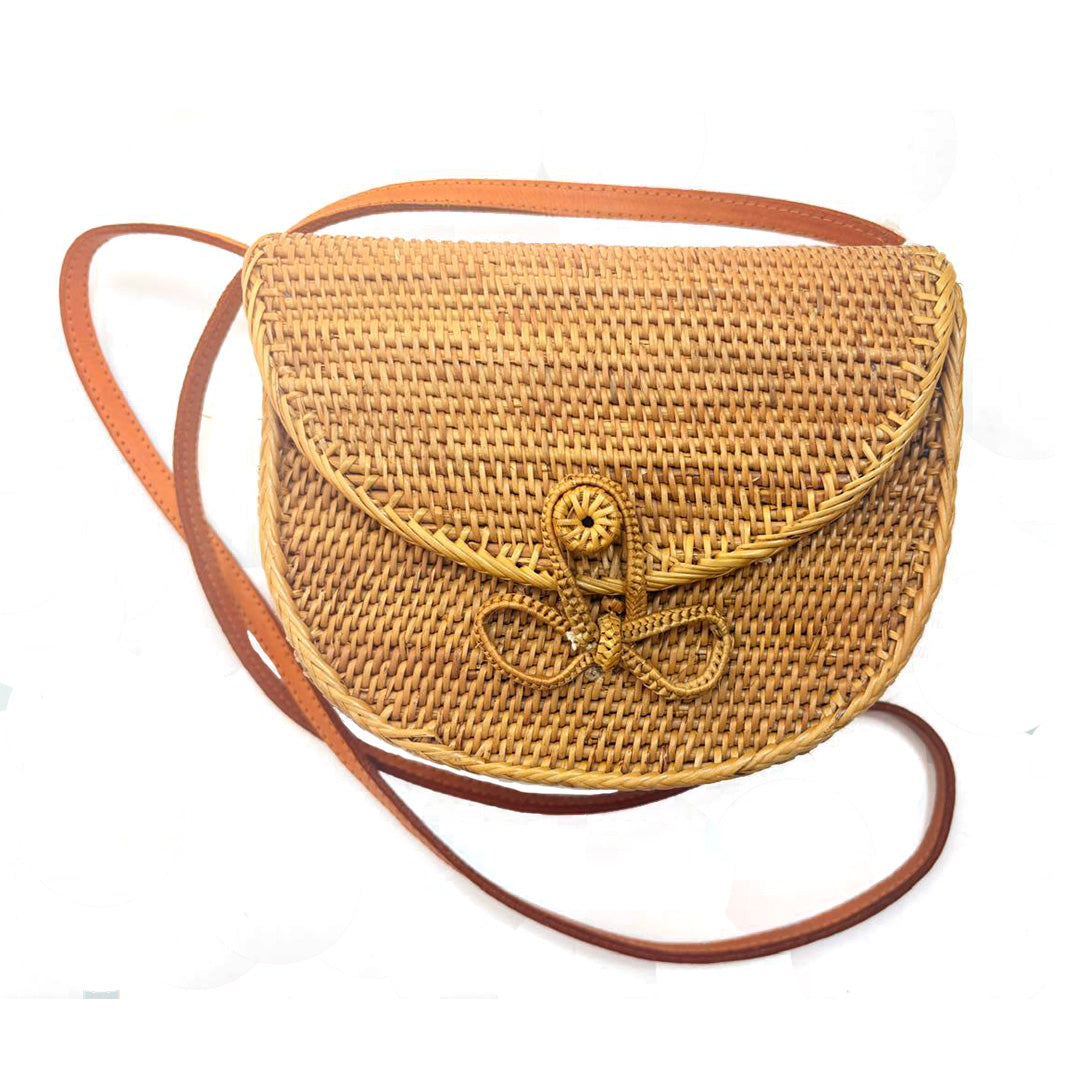 Bali Addiction Crescent Rattan Handbag Medium - Krystal Waters ...