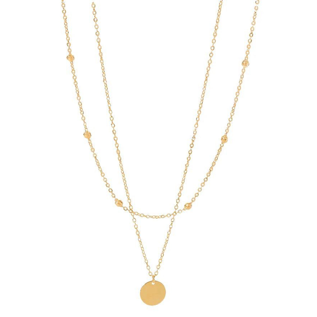 Bali Addiction Gold Double Layered Disc Necklace - Krystal Waters ...