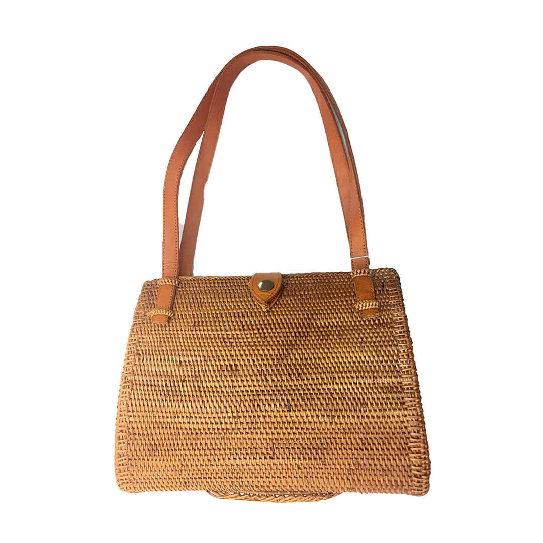 Bali Addiction Grab Handle Rattan Handbag Medium - Krystal Waters ...