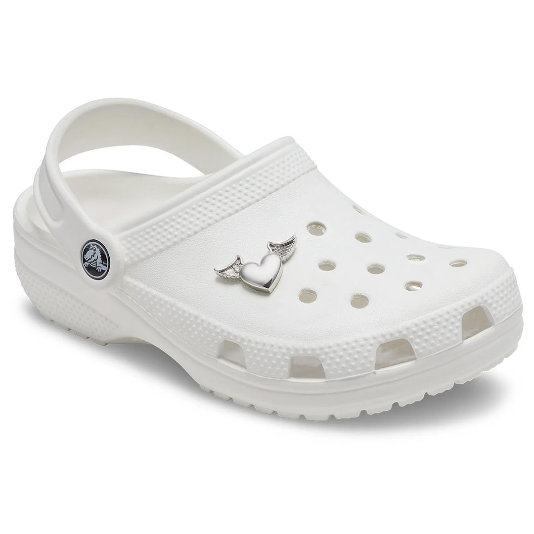 Crocs Jibbitz Silver Metal Heart and Wings - Krystal Waters – Krystal ...