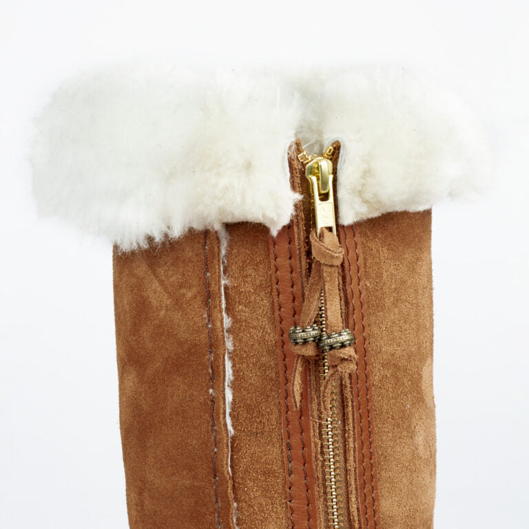 Instep Leather - Full Suede Sheepskin Boot Extra Length - Krystal ...